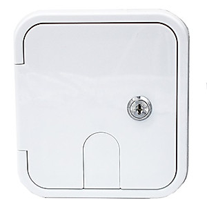 X-Haibei RV Trailer Electric Power Cord Cable Hatch White Camper Hose Storage Door Compartment Lock with 2 Keys