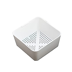 STEADYKLEEN - 6.5-inch Floor Drain Cover Alternative, Square Sink Drain Basket for Restaurants, Home and More, Commercial Sink Strainer with 0.19-inch Holes, Versatile Plastic Drain Screen Basket