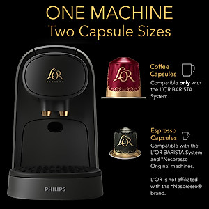 L'OR Barista System Coffee and Espresso Machine Combo with Frother, Matte Grey