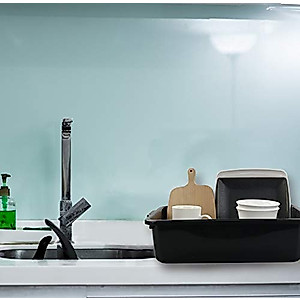 Zerdyne 4 Packs Plastic Bus Boxes/Dish Bus Tubs, 13 L Black Commercial Bus Boxes