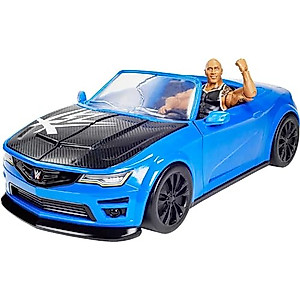 Mattel WWE Slam Mobile Wrekkin Vehicle Breakaway Car with Mattel WWE The Rock, for 6-Inch Action Figure