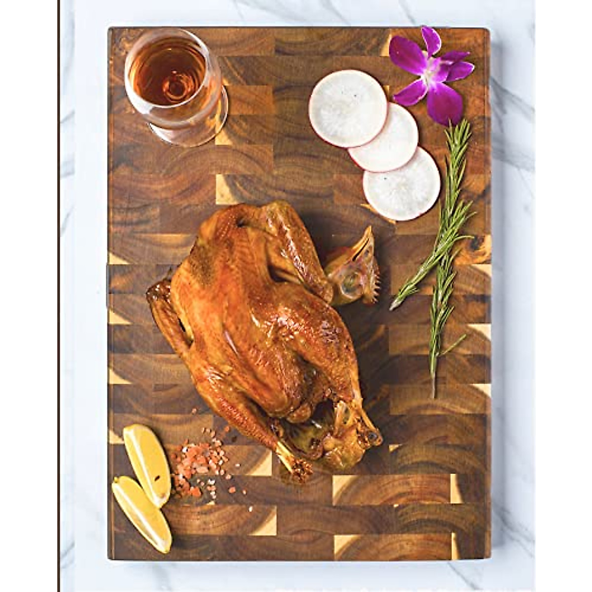 Kitory Heavy Duty Cutting Boards - Large Size Acacia Wood Board Corrosion Resistance High Toughness - Ultra Thick Kitchen Cutting Board - Ideal for Chopping Bones, Cutting Meat, Vegetables, Fruits