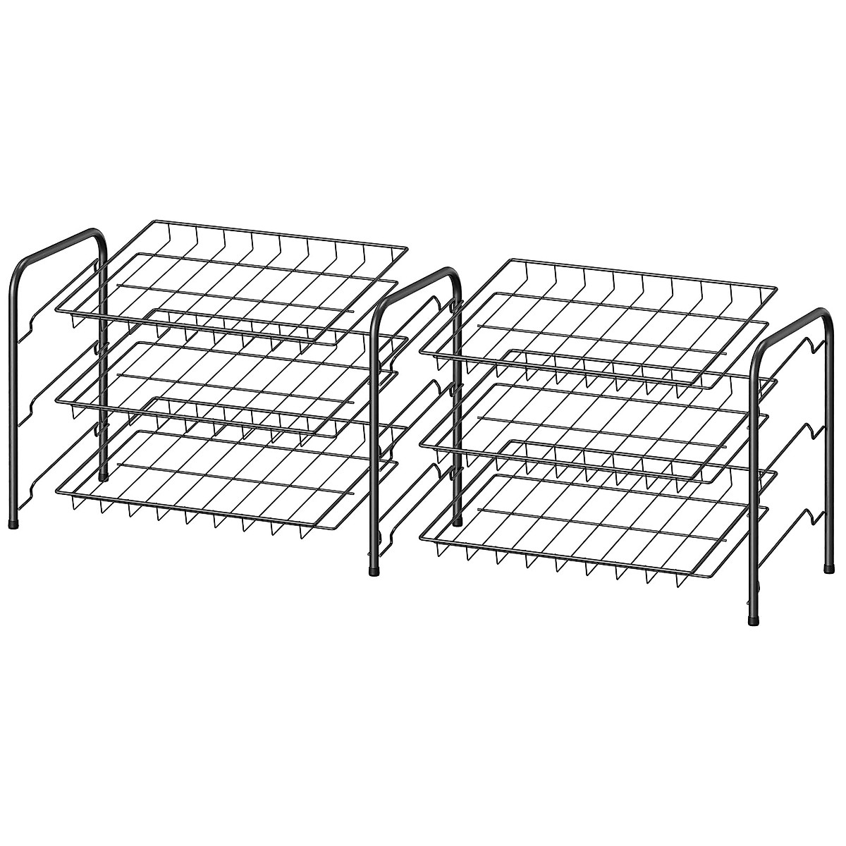 MOOACE Can Rack Organizer, 2 in 1 Can Storage Dispenser Holds up to 72 Cans, Can Organizer for Pantry Kitchen Cabinet, Black