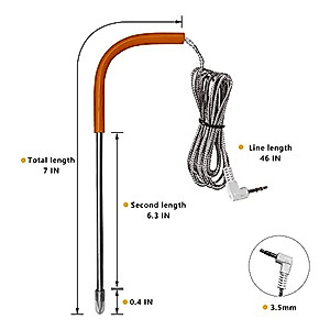 2-Pack Replacement Meat Probe for Traeger Pellet Grill, Comes with Probe Grommet and Temperature Probe Clip
