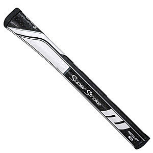 SuperStroke Traxion Pistol GT™ Tour Golf Putter Grip, Black/White (Pistol GT™ 1.0 Tour) | Advanced Surface Texture that Improves Feedback and Tack | Minimize Grip Pressure | Tech-Port