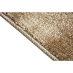 Euro Collection Solid Color Area Rug Rugs Slip Skid Resistant Rubber Backing Machine Washable More Color Options (Beige, 3'3" x 4'11")