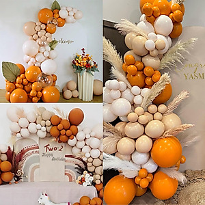 YJDFWAUT 138pcs Orange Balloon Garland Arch Kit, Burnt Orange Cream Peach Apricot Balloons for Fall Birthday Pumpkin Baby Shower Gender Reveal Bridal Shower Thanksgiving Friendsgiving Party