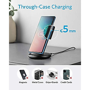 Anker Wireless Charger with Power Adapter, PowerWave II Stand, Qi-Certified 15W Max Fast Wireless Charging Stand for iPhone 14/14 Pro/14 Pro Max/13/13 Pro Max, Galaxy S10 S9 S8, Note 10 Note 9