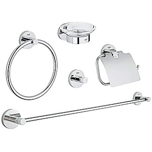Grohe Essentials Master Bathroom Set, 5-In-1, Starlight Chrome