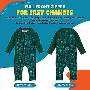 SwimZip Boys' Long-Sleeve UPF 50+ Swimsuit for Baby, Toddler, & Little Boys