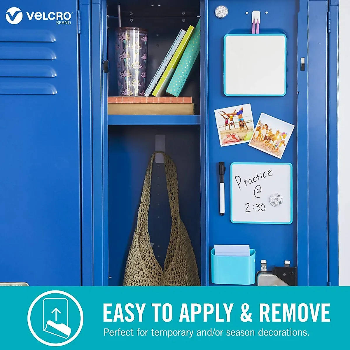 VELCRO Brand HANGables Removable Wall Hooks | Easy-to-Remove Wall Fasteners | Damage-Free, Non-Permanent Hooks | Medium, Holds 3 lbs, Black, 2-Pack