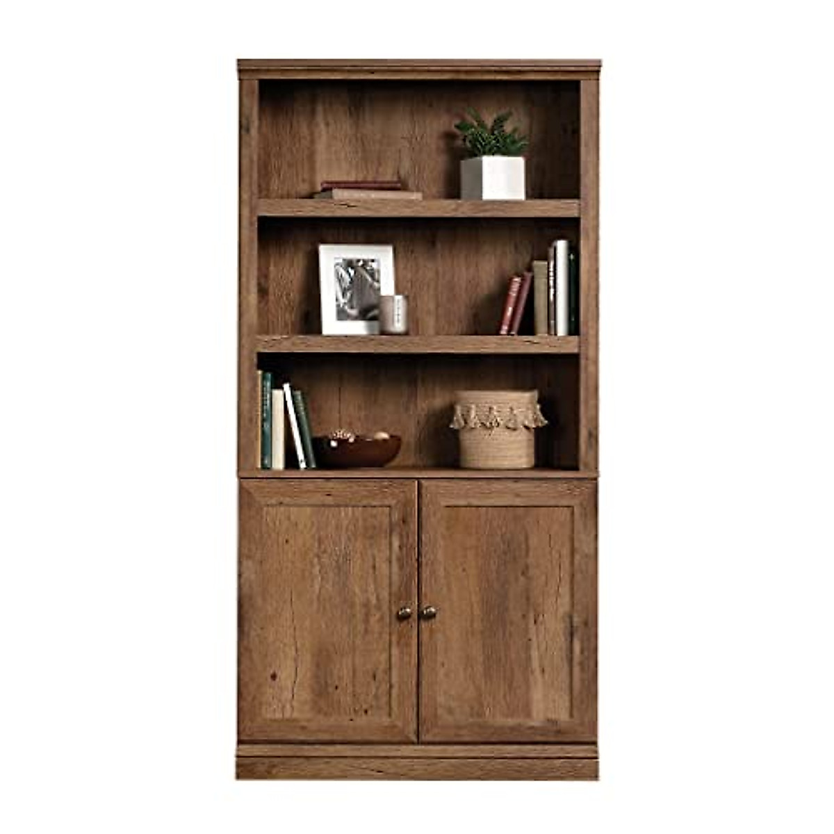Sauder Miscellaneous Storage 5-Shelf/ Book Shelf 2-Door Bookcase, Vintage Oak finish