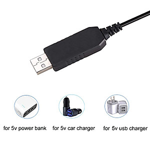 CCYC DC 5V to DC 12V USB Voltage Step Up Converter Cable, Power Supply Adapter Cable with DC Jack 5.5 x 2.5mm or 5.5 x 2.1mm, USB 5V to DC 12V Cable - 5ft [NOT Suitable for High Current Equipment]