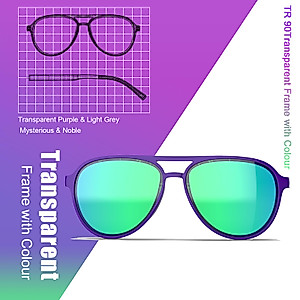 Lasiyanor Lightweight TAC Polarized Tinted Classic Vintage Retro 70s Sunglasses, TR-90 Frame for Women Men, UV 400 Protection