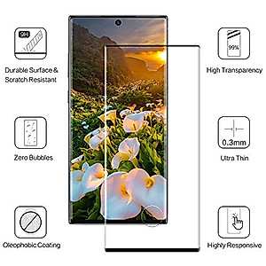 [2+2 Pack] Galaxy S23 Ultra Screen Protector with Camera Lens Protector,[9H Tempered Glass][Support Fingerprint Unlock ] [3D 3D HD Curved] for Samsung Galaxy S23 Ultra Screen Protector (6.8 Inch)