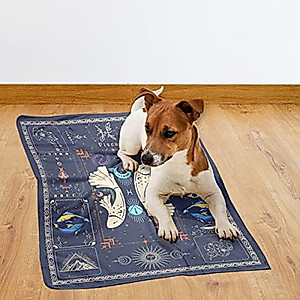 Pisces Constellation Astrology Blanket Flannel Fleece Throw Soft Cozy Blankets Microfiber Lightweight Warm Cozy Fuzzy Plush for Couch Sofa Bed Office All Season 50"X40" S for Kid