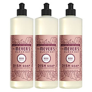 Mrs. Meyer's Liquid Dish Soap, Biodegradable Formula, Limited Edition Rose, 16 fl. oz - Pack of 3