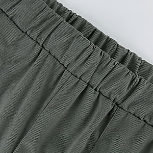 Corduroy Pants Women Fall Women's Work Pants Womens Elastic Waist Pants Womens Trousers High Waisted Straight Leg Pants Palazzo Pants Winter with Pockets Gray XL