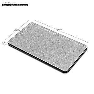 Madesmart Drying Stone Dish Drying Mat with Nonslip Base, Mineral-Based Dish Mat for Kitchen Counters, Carbon