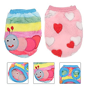 TEHAUX 2 Pieces Soft Pet Costume Rabbit Bunny Pet Clothes Warm Fleece Pet Apparel Comfortable Small Pet Vest Clothing for Small Animals Ferret Chihuahua Puppy Kitten