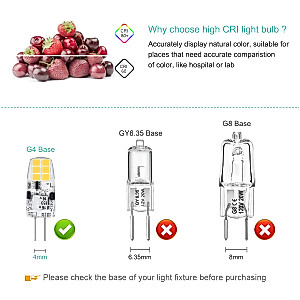 Amazing power G4 LED Bulb, G4 Light Bulb Type Bi Pin Base Bulb AC/DC 12V 20W Equivalent G4 Halogen Bulbs for Under Cabinet Range Hood Lighting Soft White 2700K 5-Pack