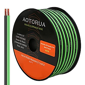 AOTORUA 12 Gauge Wire 50 Feet 2 Conductors Power Ground Cable, 12AWG Stranded Flexible Wire for Electrical Wire, Primary Automotive Wire, Battery Cable, Car Audio Speaker, 12 Volt Low Voltage Wiring