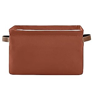xigua Storage Basket Plain Clear Rust Solid Color Storage Bin with Handle, Large Storage Cube Collapsible for Shelves Closet Bedroom Living Room 1PC