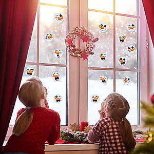 1000 Pieces Happy Snowman Stickers Christmas Stickers Snowman Roll Circle Face Stickers Winter Holiday Label Stickers Cute Seals Cards Fun Presents for Kids Xmas Party Decoration Supplies