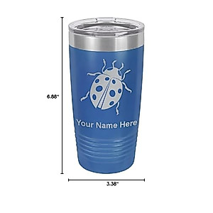LaserGram 20oz Vacuum Insulated Tumbler Mug, Ladybug, Personalized Engraving Included (Dark Blue)