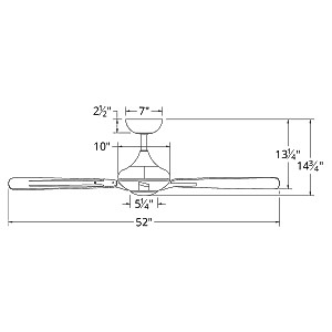 Mykonos Smart Indoor and Outdoor 3-Blade Ceiling Fan 52in Graphite Weathered Gray with 3000K LED Light Kit and Remote Control works with Alexa, Google Assistant, Samsung Things, and iOS or Android App