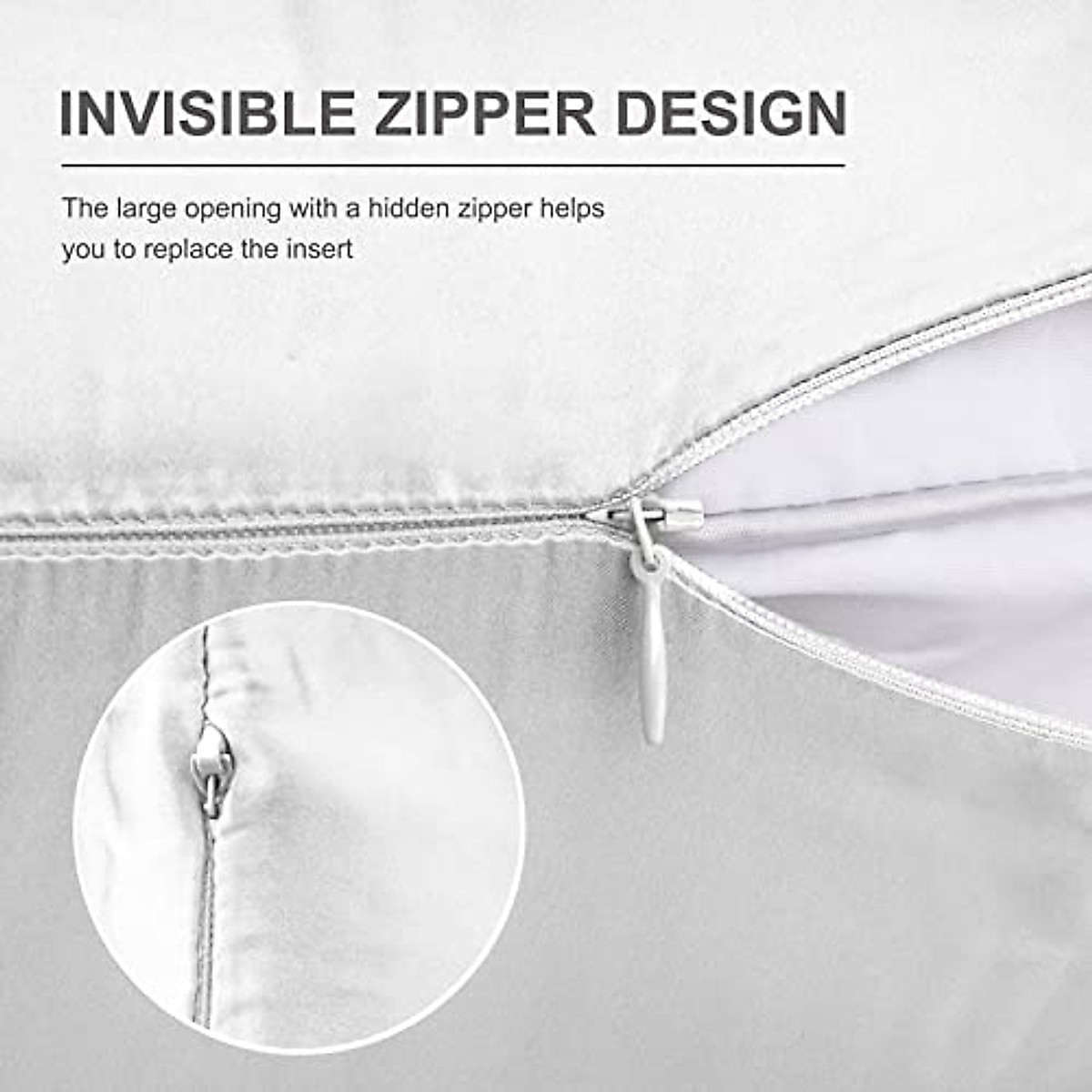 100% Mulberry Silk Pillowcase for Hair and Skin, Dafinner Standard Size Pillow Case 2 Pack with Hidden Zipper, 20x26, White