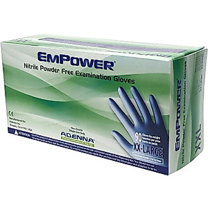 Adenna EPW449 Empower 8 mil Nitrile Powder Free Exam Gloves (Blue, XX-Large) Box of 90