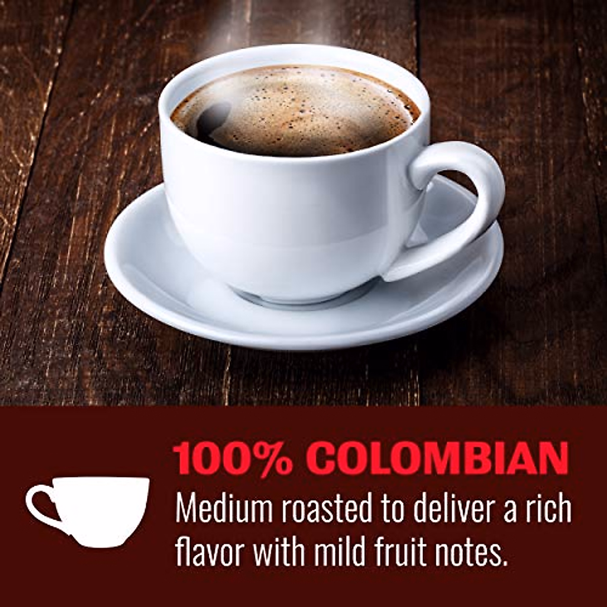 Hills Bros Single Serve Coffee Pods, 100% Colombian Ground Coffee, Medium Roast, 20 Count - Keurig Compatible, Roasted Arabica Coffee Beans, Smooth Balanced Flavor