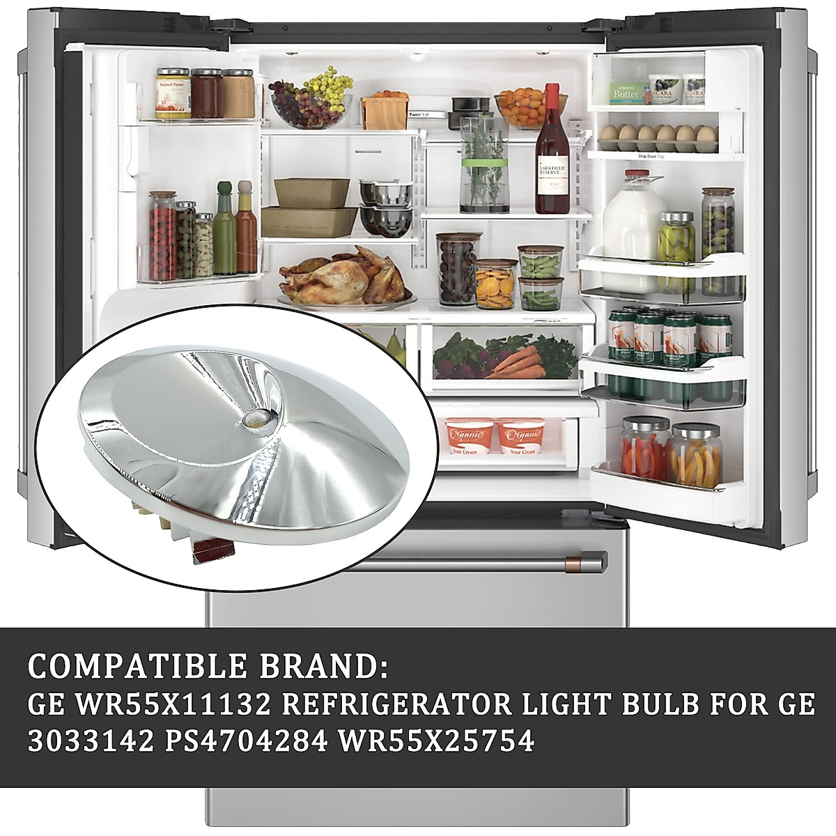 2pk-WR55X11132 WR55X25754 3033142 AP5646375 PS4704284 for GE Refrigerator LED Light Assembly (2)