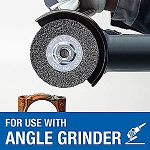 Mercer Industries 187010 - 4" x 1/2" x 5/8"-11 Crimped Wire Wheel, .014 Carbon Steel Wire