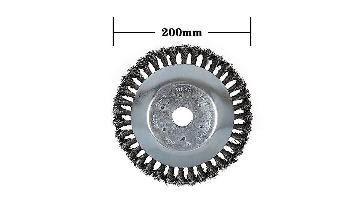 8 Inch Wire Wheel Brush for Weed & Rust Removal | Garden & Driveway