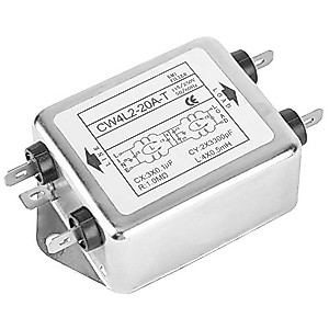FTVOGUE CW4L2-20A-T Power Line EMI Filter Terminal High Performance Power Purifier Noise Suppressor 115V/250V 20A 50/60Hz
