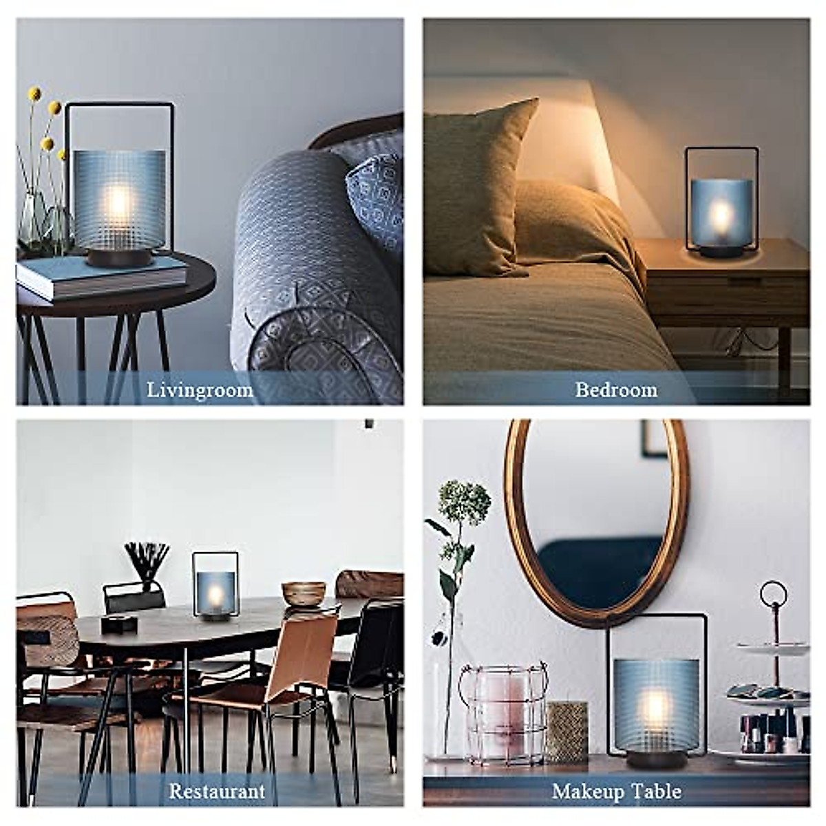 JHY DESIGN Battery Operated Table Lamp 8" H Cordless Lamp Battery Lamps LED Lantern Battery Powered with 6H Timer for Home Decor Events Parties Indoors Outdoors