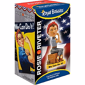 Royal Bobbles Rosie The Riveter Bobblehead, Premium Polyresin Lifelike Figure, Unique Serial Number, Exquisite Detail