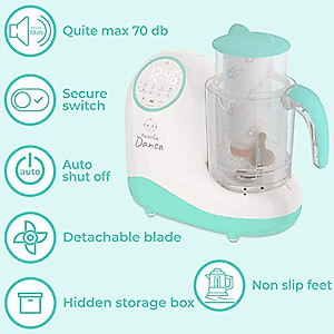 Baby Food Maker Chopper Grinder - Mills and Steamer 8 in 1 Processor for Toddlers - Steam, Blend, Chop, Disinfect, Clean, 20 Oz Tritan Stirring Cup, Touch Control Panel, Auto Shut-Off, 110V Only
