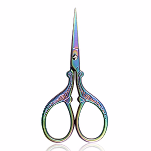 BIHRTC 3.6 Inch Mini Scissors Embroidery Scissors Sewing Crafting Scissors Stainless Steel Sharp Tip Scissors Shears for Needlework Threading Craft Art Work DIY Tools Cross Sticth Rainbow Scissors