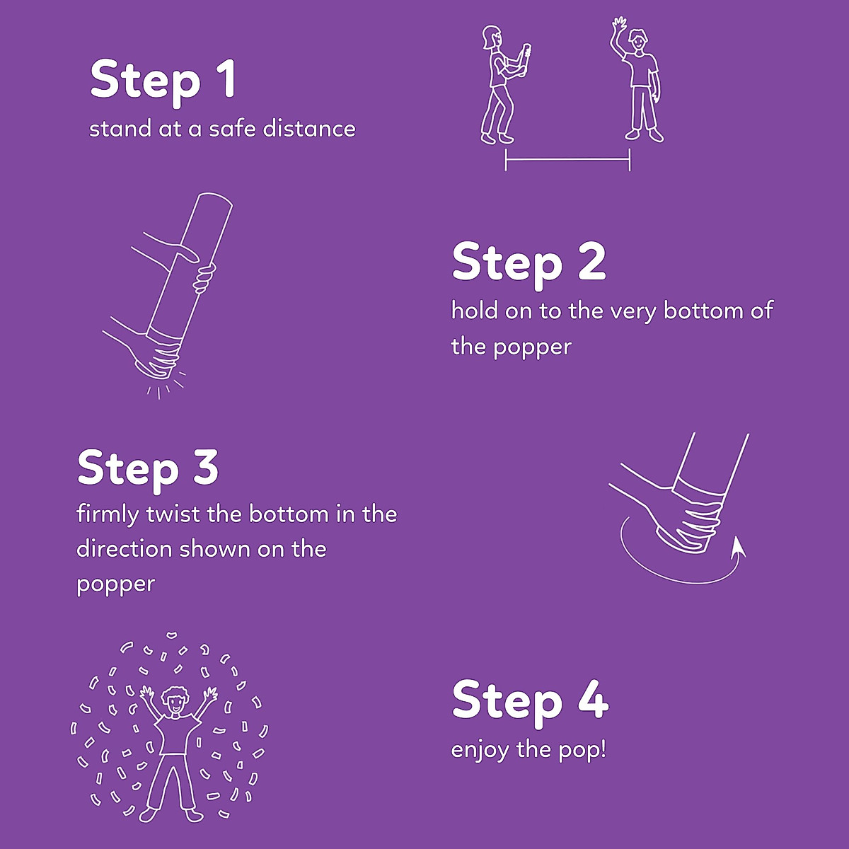 TUR Party Supplies Purple Powder Poppers Biodegradable Cannons 2 Pack Purple Biodegradable Powder | Launches up to 25ft | 12 inch | Powder Poppers for Celebrations, Festivals, and Parties