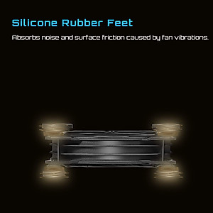 upHere U1207 USB Fan Dual-Ball Bearings,Rainbow LED,Multi-Speed Control,Silent 120mm Fan for Computer Cases Computer Cabinet PlayStation Xbox Cooling