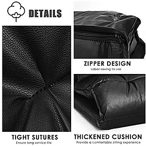 Giantex Convertible Sofa Bed, Floor Couch with 2 Pillows, PU Leather Loveseat Recliner, Folding Lazy Sleeper Sofa, 5 Position, Video Gaming Sofa Mattress for Reading Living Room Bedroom