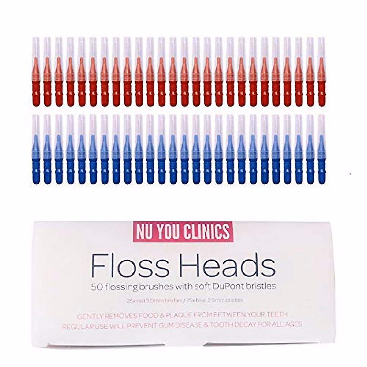 N Noble One Interdental Slim Brush 50 Count Toothpick Tooth Flossing Head Dental Brush flosser Picks Between Tooth Cleaning Tool