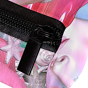 Mermaid Sea Shells and Star Fish Decorate Her Hair Pencil Bag Pen Case Stationary Case Pencil Pouch Desk Organizer Makeup Cosmetic Bag for School Office