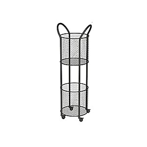 TJLSS Nordic Racks Floor-Standing Iron Art Wheeled Trolley Light Living Room Gold Storage Rack Two-Layer Storage Shelf (Color : D, Size : 30 * 90 * 27cm)