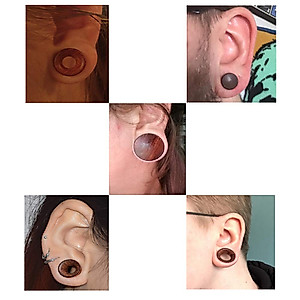 Oyaface 2PC Saddle Plugs Natural Wood Ear Gauges Tunnels Stretcher Set Concavity Wood Style A 26mm