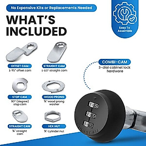 FJM Security Combi-Cam 7850R-S-Black Combination Cam Lock, 5/8" Black Finish