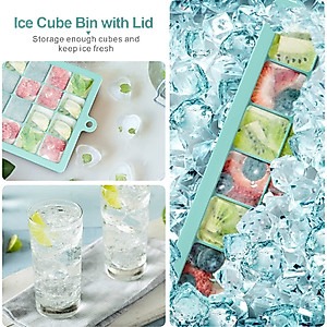 Ice Cube Trays 3 Pack, Silicone Ice Cube trays for Freezer, 24 Cubes per Ice Trays, Cube Trays With Removable Lid, Easy to Remove, Chilling Drinks